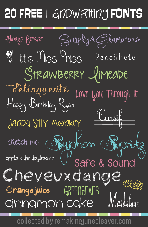 20 Free Handwriting Fonts MomSkoop 20 Free Handwriting Fonts MomSkoop