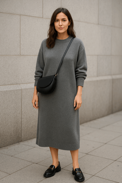 10 Chic Ways to Style a Sweater Dress Without Looking Boxy